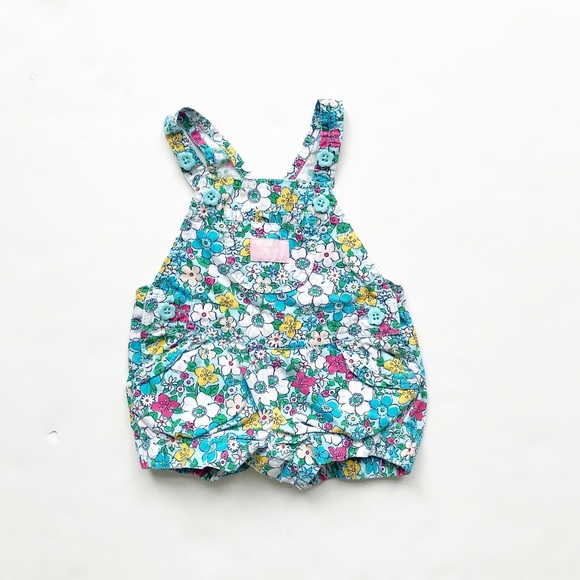 OshKosh B'gosh | Bottoms | Oshkosh Blue Floral Print Shortalls Euc 6 ...
